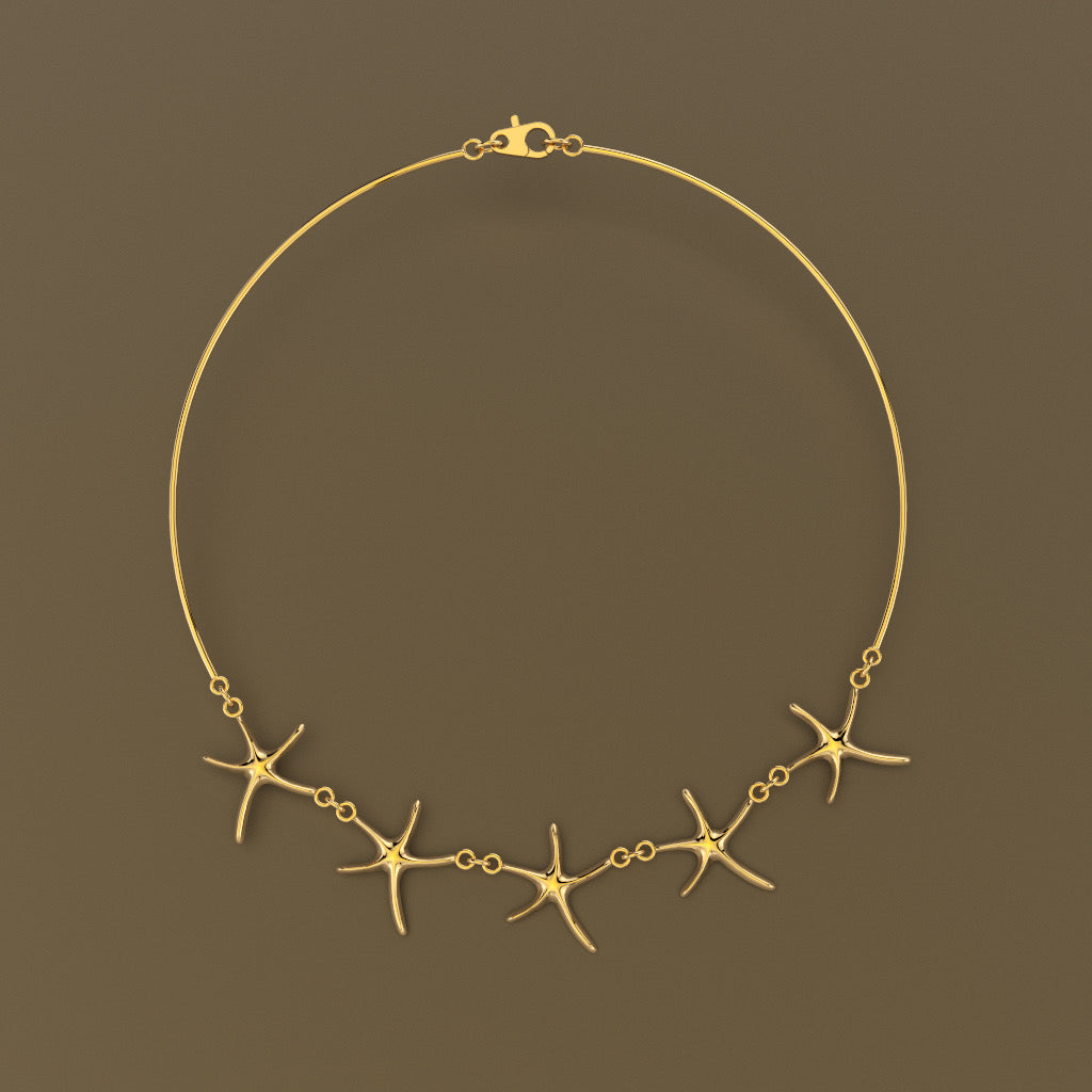 Gold 750 Sea star necklace – Galapagos Jewelry